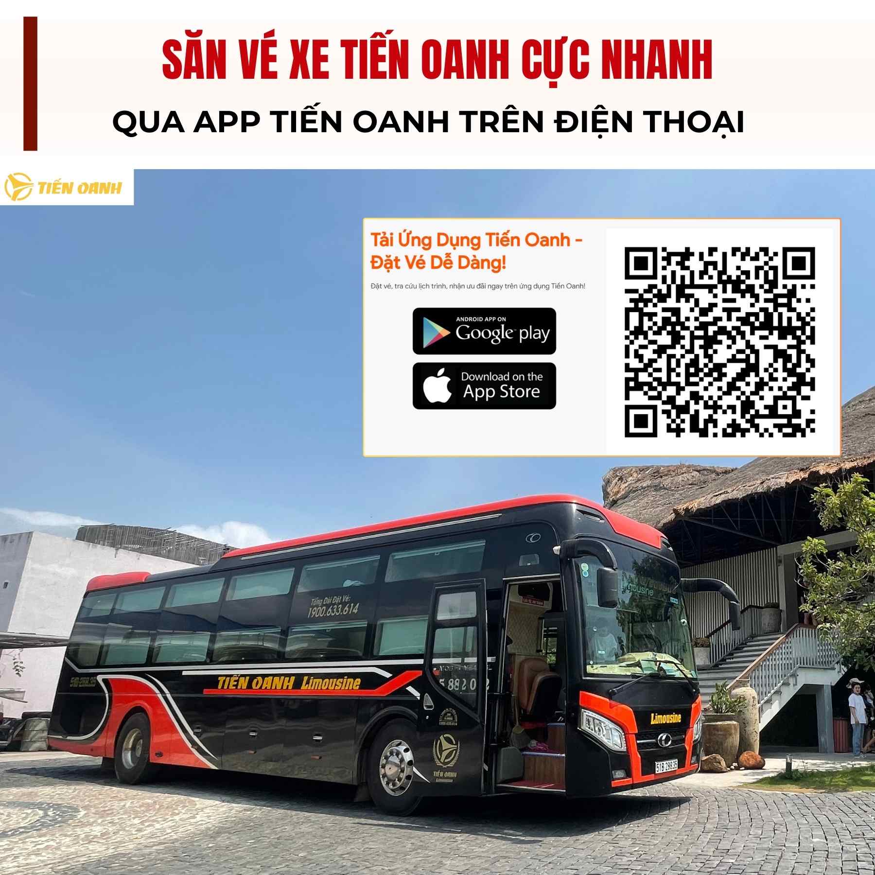 Săn vé xe Tiến Oanh cực nhanh qua app Tiến Oanh trên điện thoại